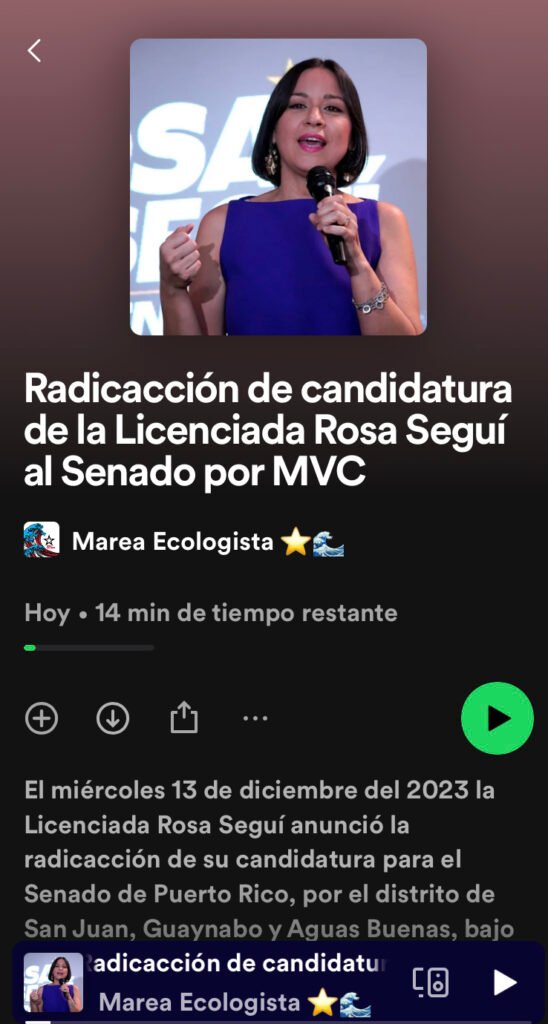 Marea Ecologista estrena podcast con episodio sobre radicación de candidatura de Rosa Seguí
